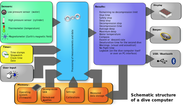 Schematic structure of a dive computer | RUSHKULT